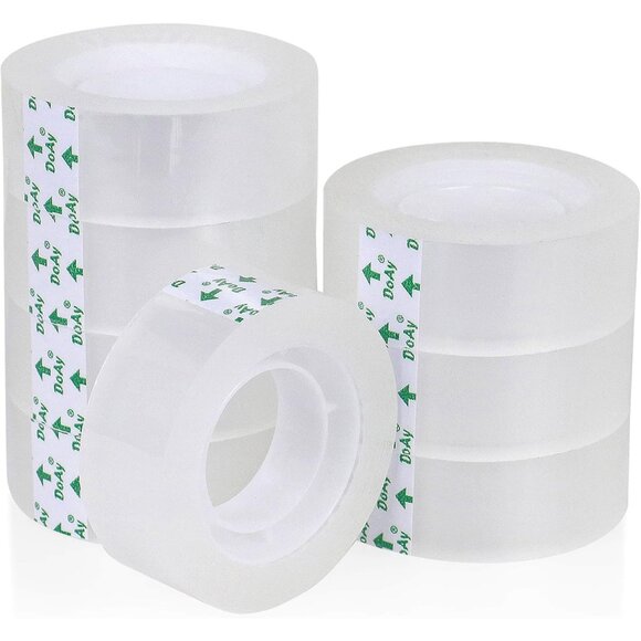 Office | 8 Rolls Easy Tear Transparent Tape Refills Gift Wrapping Tape ...